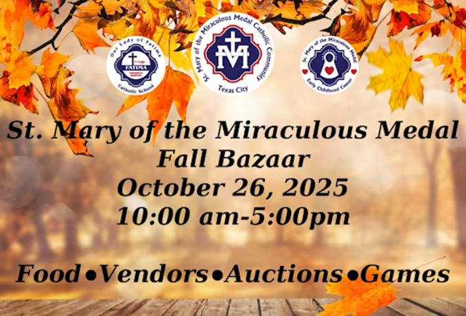 ST MARY'S FALL BAZAAR - OCTOBER 26 - 10 AM TO 5 PM | St. Mary of the Miraculous Medal Catholic ...